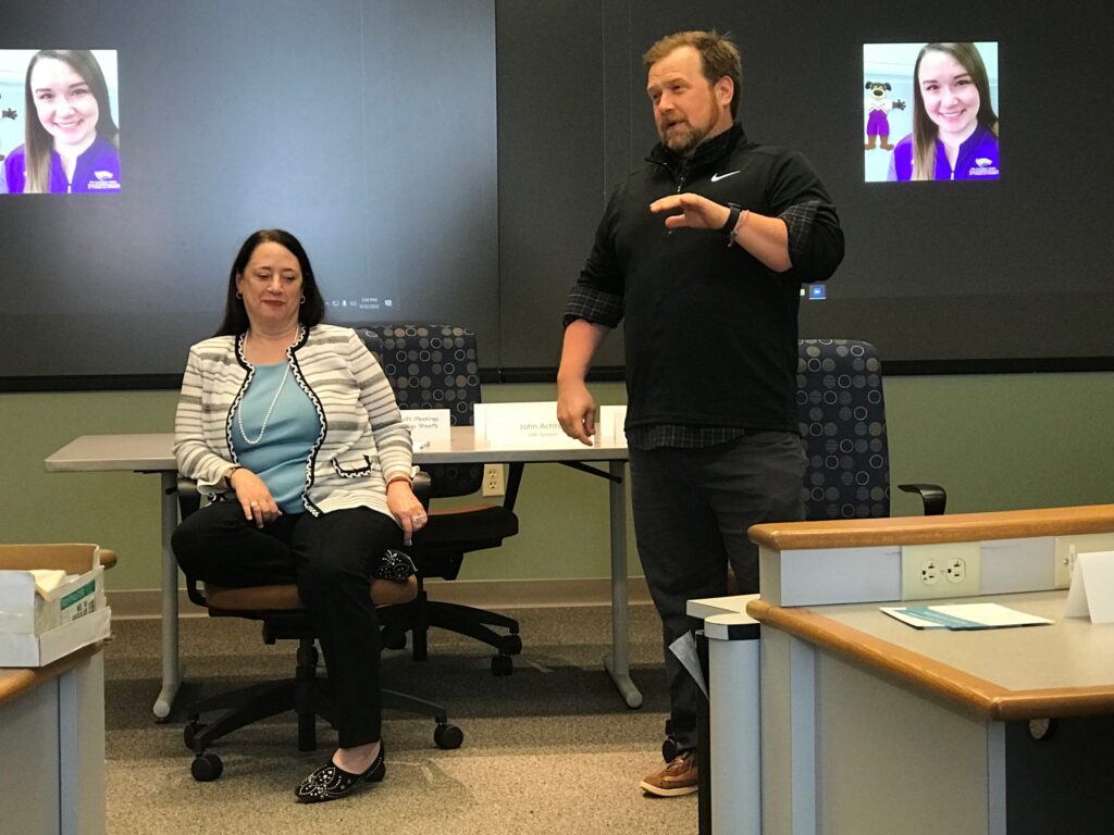 SGC 2022-23 Shared Governance Council Sept Kyle Weatherly speaking and ...