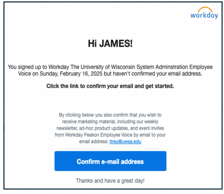 Avoid phishing scams during Workday go-live | Workday